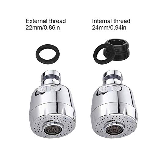 Huazhi 360 -Degree Swivel Kitchen Sink Faucet Aerator Water Saving Tap Aerator Faucet Nozzle for Kitchen, Bathroom Faucet (Shorter Style 1PC)