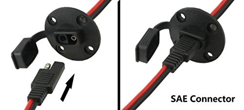 CERRXIAN 55cm 10AWG SAE Socket Solar Weatherproof Sidewall Port DIY Cord, SAE Quick Disconnect Wire Harness Panel Mount Power Cable with Cap