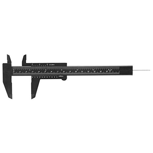 Plastic 150MM High Accuracy Double Rule Scale Durable Gauge Plastic Vernier Caliper Measuring Tool for Measurements(Black)