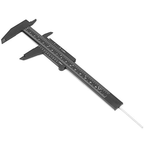 Plastic 150MM High Accuracy Double Rule Scale Durable Gauge Plastic Vernier Caliper Measuring Tool for Measurements(Black)