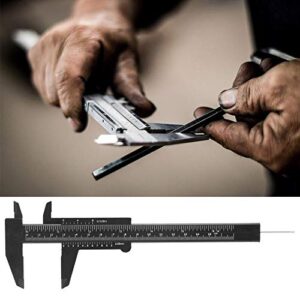 Plastic 150MM High Accuracy Double Rule Scale Durable Gauge Plastic Vernier Caliper Measuring Tool for Measurements(Black)