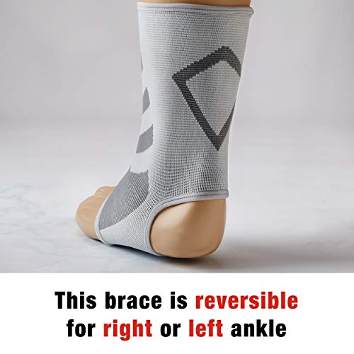 ACE Brand Compression Ankle Support, Large/Extra Large, Gray, 1/Pack