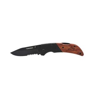 husky steel straight edge folding knife