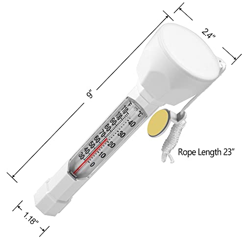 Kingsource Large Floating Pool Thermometer, Water Temperature Thermometers with String for Outdoor & Indoor Swimming Pools, Spas, Hot Tubs,Fish Ponds Thermometer Floating Easy Read