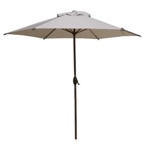 abba patio 9ft patio umbrella outdoor umbrella patio market table umbrella with push button tilt and crank for garden, lawn, deck, backyard & pool, beige