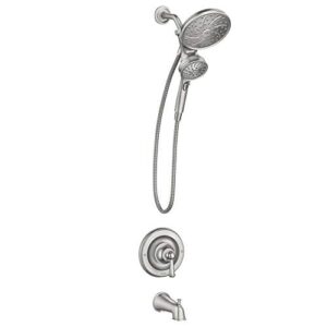 moen 82611srn brecklyn posi-temp tub/shower with magnetix combination rainshower and handheld shower