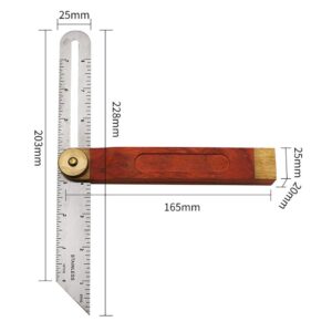 Gentlecarin Blade Ruler,Adjustable Bevel Sliding T-bevel with Hardwood Handle Angle Finder Carpentry Squares for Craftsman Builder Carpenter Architect Engineer