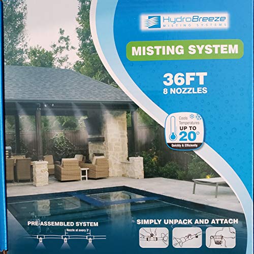 Hydrobreeze Pre-Assembled Misting System 36 Feet 1/4 in Beige Tubing - 8 Nozzles