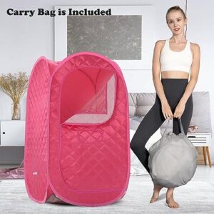 Portable Sauna Tent, Foldable One Person Full Body Spa for Detox Therapy Without Steamer - Pink