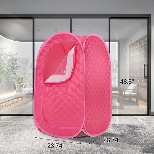 Portable Sauna Tent, Foldable One Person Full Body Spa for Detox Therapy Without Steamer - Pink