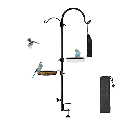 Deck Hook Bird Feeder Pole Porch Multi Hook Bird Feeding Station Kit Multi Feeder Hanging Kit Premium Bird Bath for Attracting Wild Birds Planter Hanger