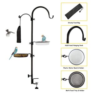 Deck Hook Bird Feeder Pole Porch Multi Hook Bird Feeding Station Kit Multi Feeder Hanging Kit Premium Bird Bath for Attracting Wild Birds Planter Hanger