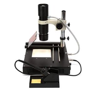 T862 BGA Rework Station 800W IR Infrared BGA Preheater Soldering Station SMD Rework Solder Station IRDA Welder Machine with PCB Holder, Lamp, 1.1'' 1.5'' 1.9'' 3pcs Lenses and More