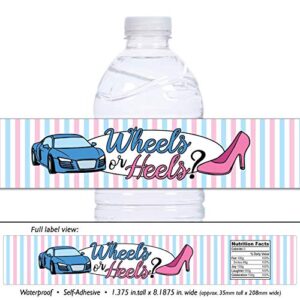 21 Wheels or Heels Waterproof Self-Adhesive Water Bottle Labels