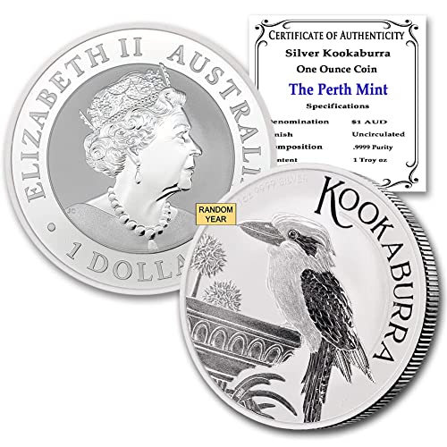 1990 P 1 oz Silver Kookaburra Brilliant Uncirculated with Certificate of Authenticity $1 Seller BU