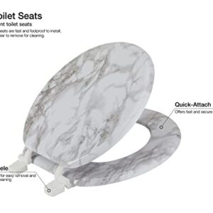 J&V TEXTILES Round Toilet Seat W/ Easy Clean & Change Hinge (Gray)