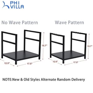 PHI VILLA 17 Inch Small Indoor/Outdoor Firewood Racks Bin Steel Log Carrier for Firewood Holder Wood Stove Accessories(Black)