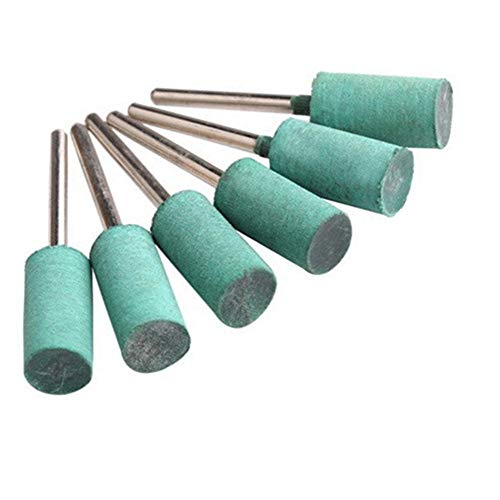 Rubber Polishing Tips KangTeer 30 pcs 1/8" Shank 8mm Green Cylinder Rotary Buffing Burrs Tool for Derusting Grinding Mounted Points