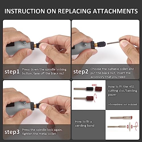 CHOKMAX Cordless Rotary Tool, 3.7V Li-ion MRT22DC Mini Rotary Multi-Tool Kit with Variable Speed, 40pcs Accessories Kit Electric Rotary DIY Grinder for Polishing, Cleaning and Engraving