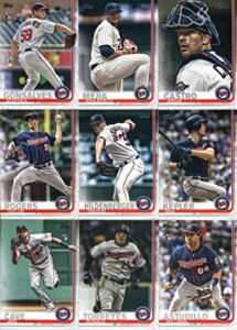 2019 topps complete (series 1 & 2) baseball minnesota twins team set of 25 cards: jake odorizzi(#63), jorge polanco(#69), miguel sano(#116), byron buxton(#158), kohl stewart(#177), addison reed(#193), eddie rosario(#258), mitch garver(#277), jose berrios(