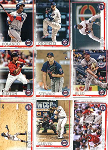 2019 Topps Complete (Series 1 & 2) Baseball Minnesota Twins Team Set of 25 Cards: Jake Odorizzi(#63), Jorge Polanco(#69), Miguel Sano(#116), Byron Buxton(#158), Kohl Stewart(#177), Addison Reed(#193), Eddie Rosario(#258), Mitch Garver(#277), Jose Berrios(