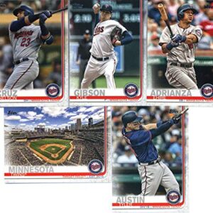 2019 Topps Complete (Series 1 & 2) Baseball Minnesota Twins Team Set of 25 Cards: Jake Odorizzi(#63), Jorge Polanco(#69), Miguel Sano(#116), Byron Buxton(#158), Kohl Stewart(#177), Addison Reed(#193), Eddie Rosario(#258), Mitch Garver(#277), Jose Berrios(