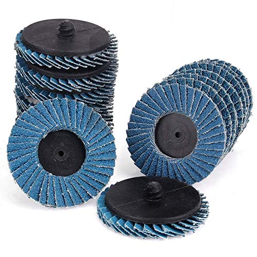 Titoe 30 PCS Flap Disc, 2 Inch T27 Zirconia Alumina Flat Flap Disc Grinding Sanding Sandpaper Wheels with 1/4 inch Holder, Includes 40/60/80 Grits