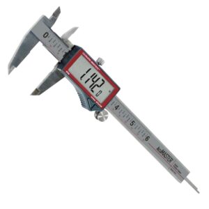 calculated industries 7410 accumaster 6-inch digital caliper, fractional (1/64ths) + inch + metric with largest display digits for woodworkers | stainless steel | ip54 splash/dust resistant | auto-off