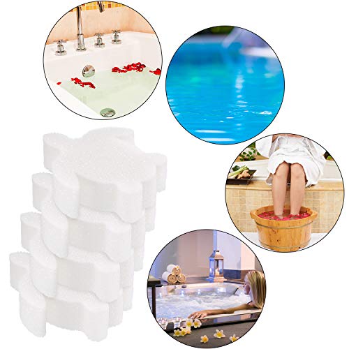 16 Pieces Oil Absorbing Sponge for Hot Tub Swimming Pool and Spa (White)