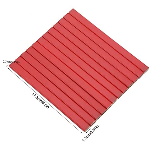 FTVOGUE 72Pcs 175mm Red Carpenter Pencil Octagonal Hard Woodworking Marking Pencils