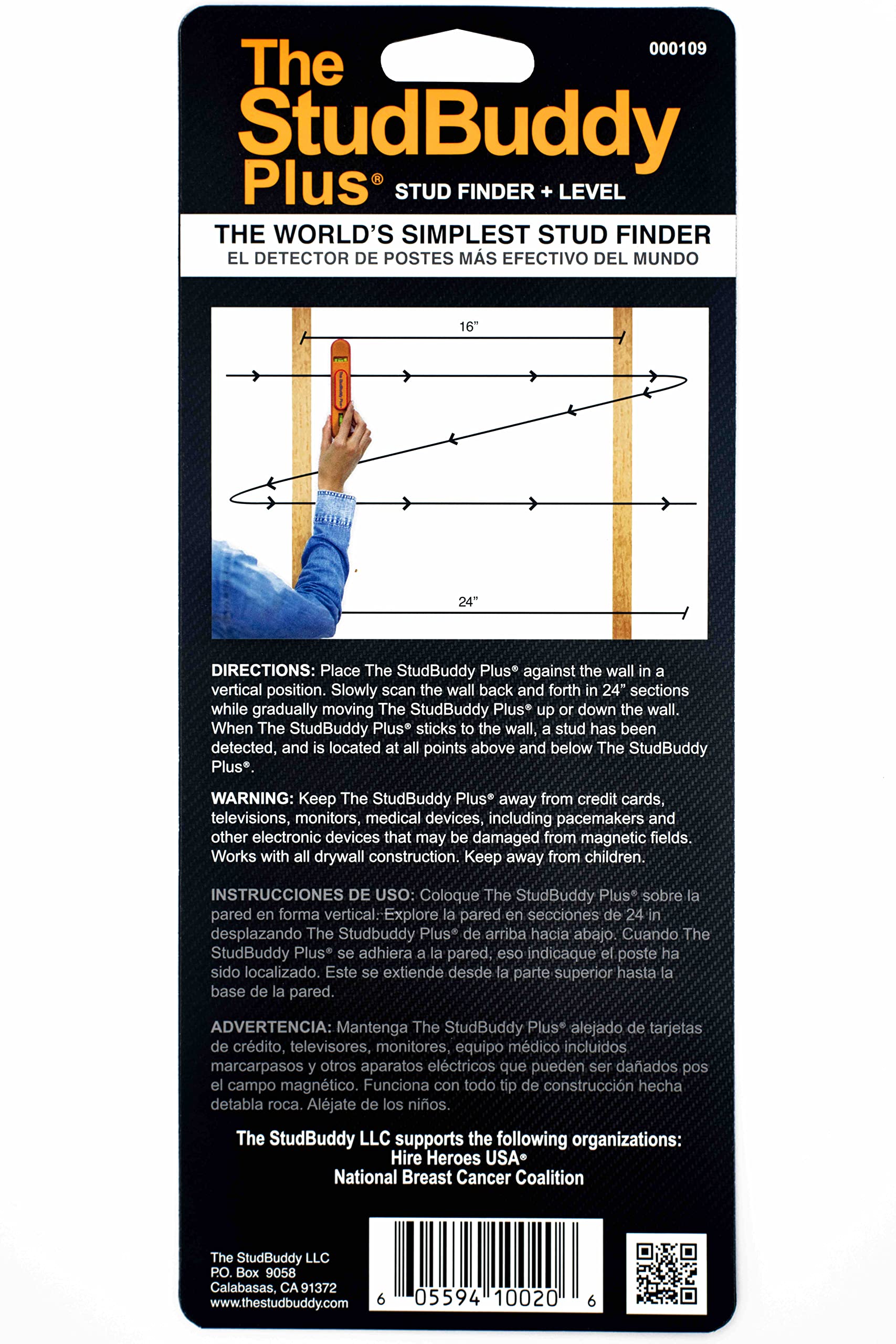 The StudBuddy Plus Magnetic Stud Finder and Level