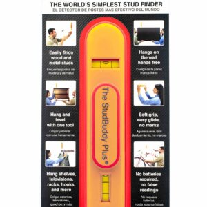 The StudBuddy Plus Magnetic Stud Finder and Level