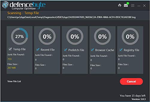 Defencebyte Computer Optimizer | Boost PC Speed | 1 Device | 1 Year Subscription | 2019 Ready | Activation code by Mail