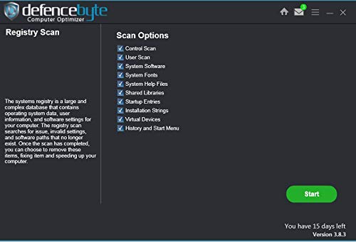 Defencebyte Computer Optimizer | Boost PC Speed | 1 Device | 1 Year Subscription | 2019 Ready | Activation code by Mail