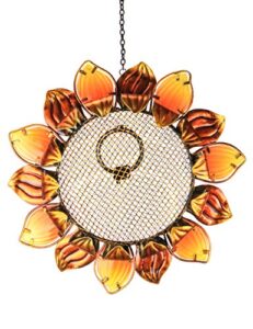 mumtop wild bird feeders 14" metal sunflower outdoor bird breeders can hang in patio garden trees with hook