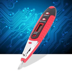 Digital Test Pencil VD700 AC/DC 12-250V Electrical Test Pencil Detector Voltage Detector Circuit Tester Multifunction LED Display with Night Eye Lamp(Red)