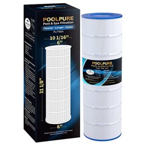 poolpure plf150a pool filter replaces pentair cc150, ccrp150, pap150, ultral-c4, pp-c4, pp-c4-m, unicel c-9415, r173216, 59054300, filbur fc-0687, 160317, 160355, 160352, l x od: 31 1/8" x10 1/16"