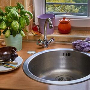 WILLBOND 4 Pieces Kitchen Sink Hole Cover Faucet Hole Cover Kitchen Sink Tap Hole Plate Stopper Cover Blanking Metal Plug (Stainless Steel)