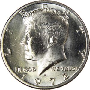 1972 d kennedy half dollar bu uncirculated mint state 50c us coin collectible