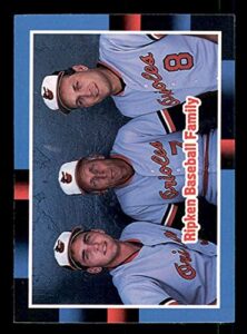 baseball mlb 1988 donruss #625 billy ripken/cal ripken sr./cal ripken jr. the ripken family nm-mt orioles