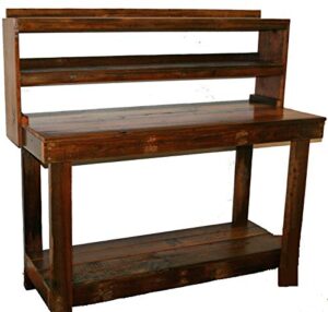 barn wood gardening bench