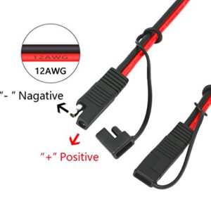 CERRXIAN 70cm 12AWG 2 Pin Male to SAE 2 Pin Quick Disconnect with Cap Power Industrial Circular Outdoor Waterproof IP67 Connector fit for Furrion,Solar Panel Suitcase,Forrest River RV Ports