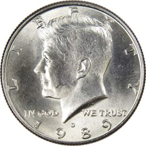 1989 d kennedy half dollar bu uncirculated mint state 50c us coin collectible