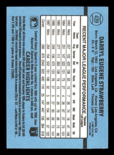 Baseball MLB 1988 Donruss #439 Darryl Strawberry NM-MT Mets