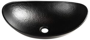 monarch abode 19186 hand hammered matte black harbor vessel bathroom sink (19 inches)