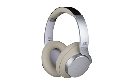 Altec Lansing Comfort Q+ Bluetooth Headphones, Active Noise Cancellation, Comfortable, Quite, Noise Cancelling Headphone, Up to 26 Hours of Playtime, 30 Ft. Wireless Range, White/Cream