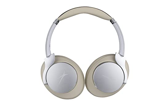 Altec Lansing Comfort Q+ Bluetooth Headphones, Active Noise Cancellation, Comfortable, Quite, Noise Cancelling Headphone, Up to 26 Hours of Playtime, 30 Ft. Wireless Range, White/Cream