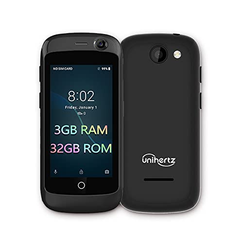 Unihertz Jelly Pro 3GB+32GB, The Smallest 4G Smartphone in The World, Android 8.1 Oreo Unlocked Smart Phone, Black (NO Charger, Supports only T-Mobile)