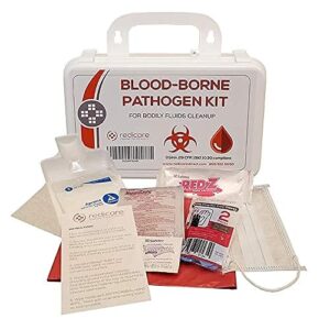 bloodborne pathogen/body fluids cleanup kit w/fluid solidifier, biohazard bag & personal protection clothing - osha requirement