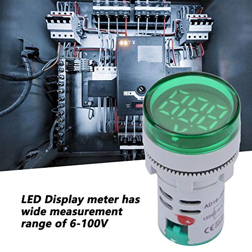 YWBL-WH DC 6-100V Digital Voltmeter LED Display Voltage Meter Light Voltage Meter Indicator Round Lamp Tester